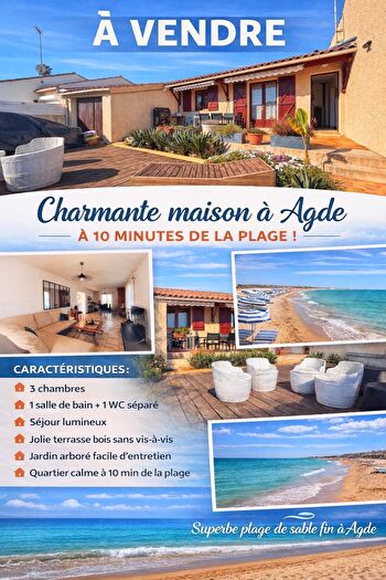 Maison à vendre - Agde, La Ville - 5 pièces - 3 chambres