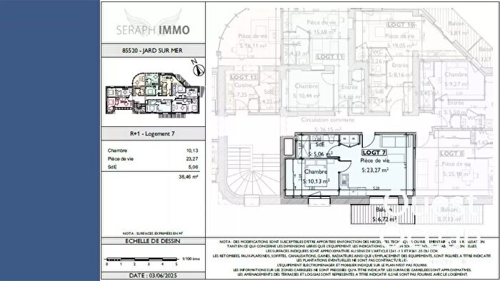 Appartement à vendre - Jard-sur-Mer - 2 pièces - 1 chambre