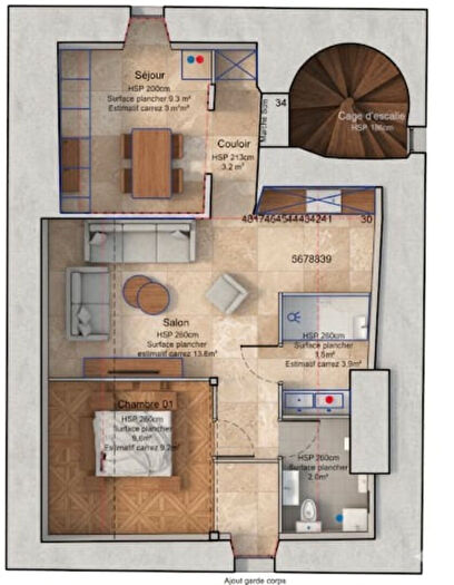 Appartement à vendre - Les Ponts-de-Cé - 3 pièces - 2 chambres