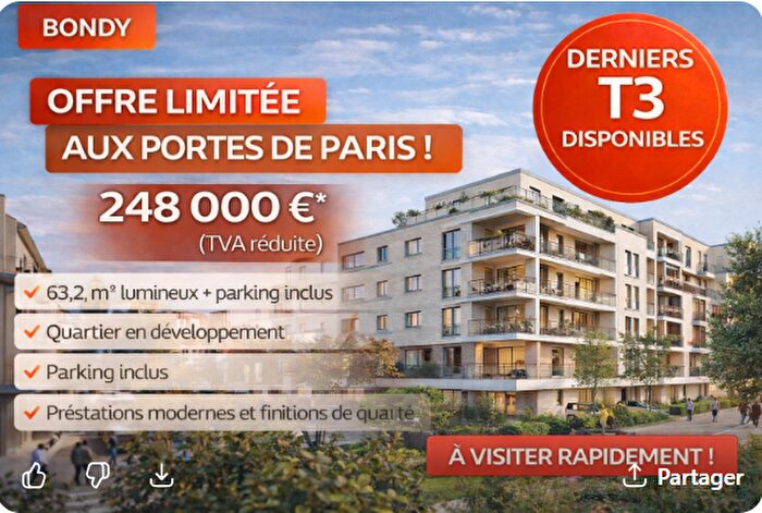 Bondy, Noue Caillet, Terre-Saint-Blaise - Maison 3 pièces à vendre