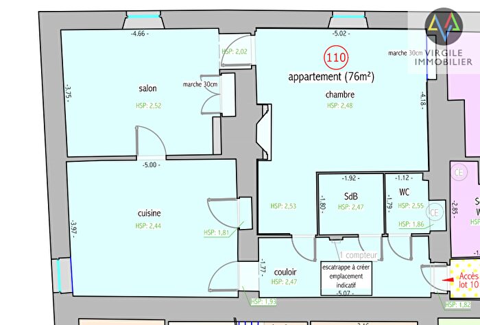Appartement à vendre - Chaux-Neuve - 3 pièces - 1 chambre