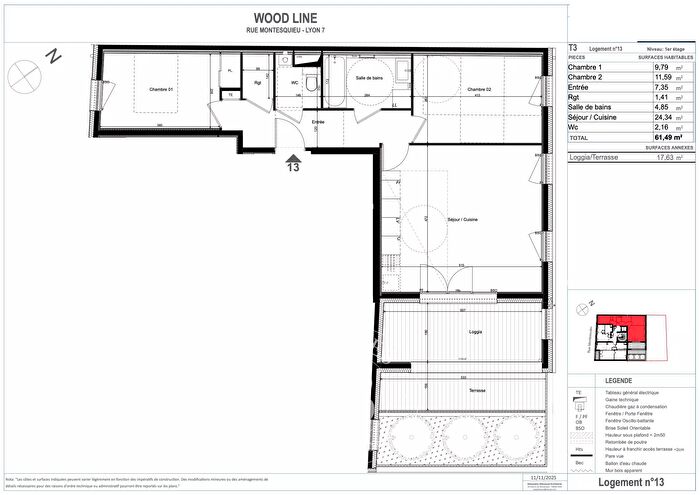 Appartement à vendre - Lyon e , Guillotière - 3 pièces - 2 chambres