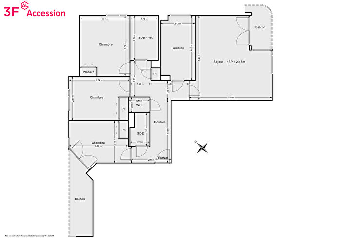 Appartement à vendre - Champs-sur-Marne, Le Nesles - 4 pièces - 3 chambres