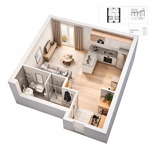 Appartement à vendre - Hénin-Beaumont, Ouest - 1 pièce - 1 chambre