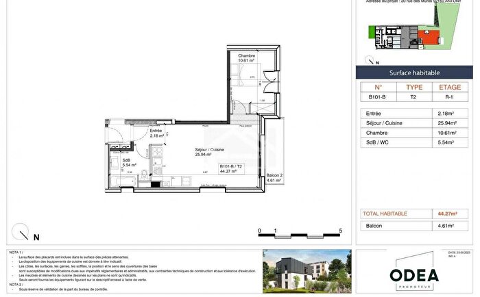 Appartement à vendre - Antony, Baconnets - 2 pièces - 1 chambre
