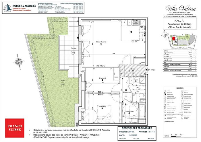 Appartement à louer - Nogent-sur-Marne, Plaisance - 3 pièces - 2 chambres
