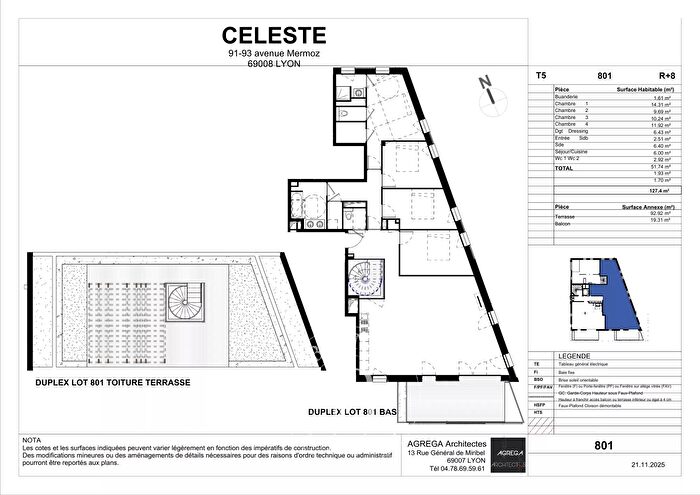 Appartement à vendre - Lyon e , Laënnec, Mermoz - 5 pièces - 4 chambres
