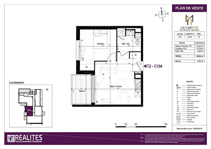 Appartement à louer - Nantes - 2 pièces - 1 chambre