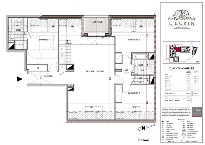 Jouars-Pontchartrain - Appartement 4 pièces à vendre