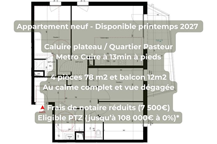 Caluire-et-Cuire, Margnolles, Rhône - Appartement 4 pièces à vendre
