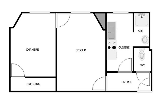 Appartement à vendre - Clichy, Berges de Seine, Beaujon - 2 pièces - 1 chambre