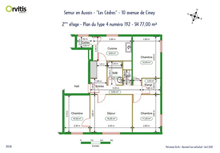 Appartement 4 pièces à Semur-en-Auxois, à louer