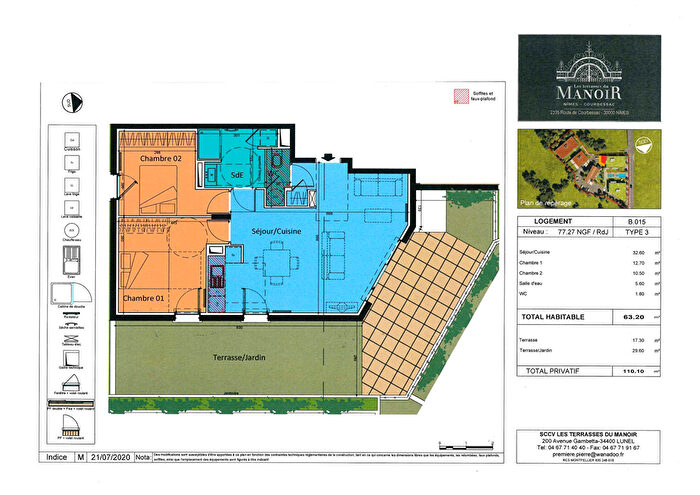 Appartement à vendre - Nîmes, Courbessac - 3 pièces - 2 chambres