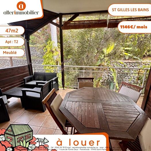 Appartement à louer - Saint-Paul - 2 pièces - 1 chambre