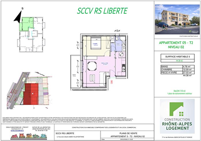Appartement à vendre - Villefontaine, Servenoble - 2 pièces - 1 chambre