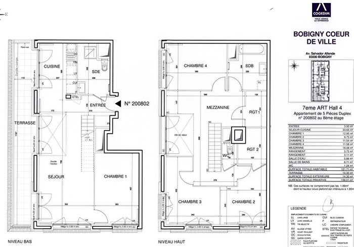 Appartement à louer - Bobigny, Centre-ville - 5 pièces - 4 chambres