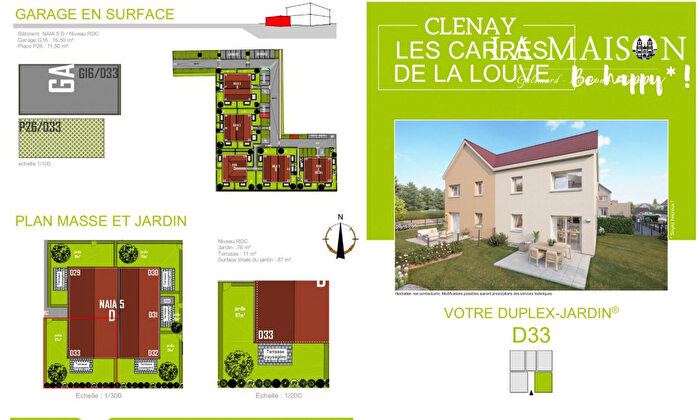 Appartement à vendre - Clénay - 4 pièces - 3 chambres