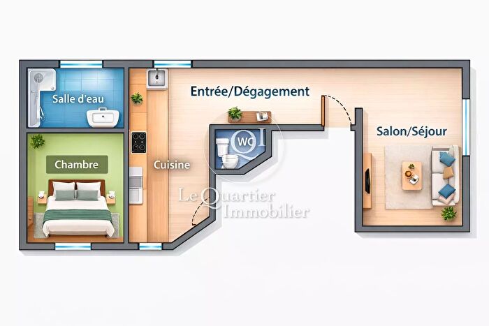 Appartement à vendre - Paris e , Vaugirard, Parc des Expositions - 2 pièces - 1 chambre