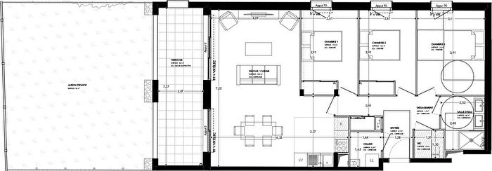 Appartement à vendre - Pessac, Franc, LAlouette - 4 pièces - 3 chambres