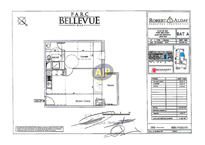 Appartement à vendre - Dax, Centre-ville, Saint-Vincent - 2 pièces - 1 chambre