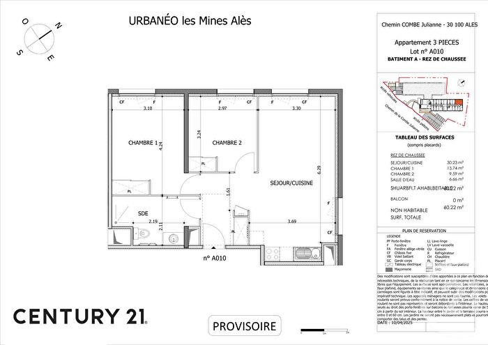 Appartement à vendre - Alès, Silhol, Pierre Plantée, Conilhères - 3 pièces - 2 chambres