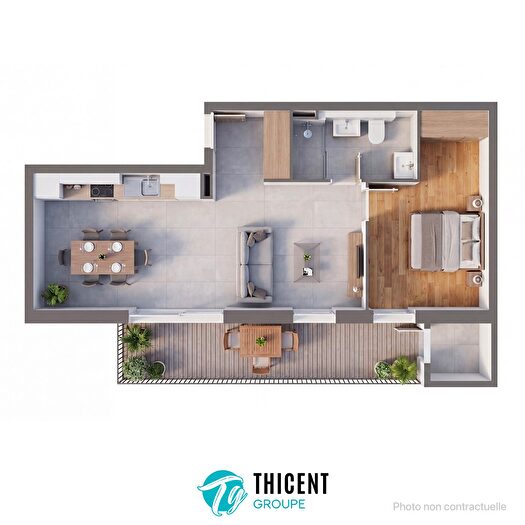 Appartement à vendre - Offendorf - 2 pièces - 1 chambre