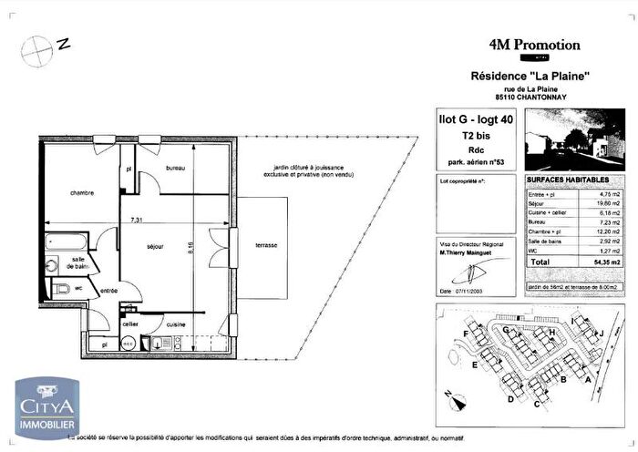 Appartement à louer - Chantonnay - 2 pièces - 1 chambre