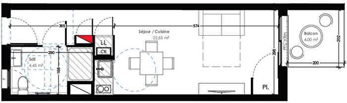Appartement à louer - Nîmes, Serre Paradis - 1 pièce