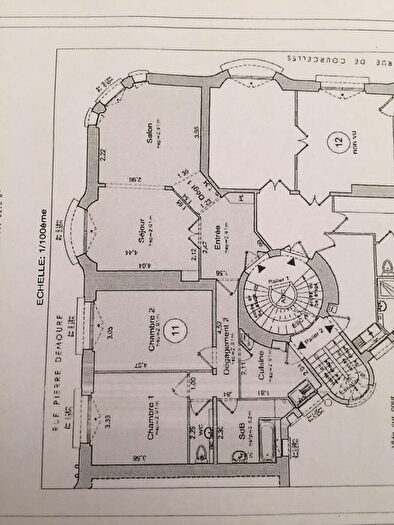 Appartement à louer - Courcelles-Wagram, Paris ème arrondissement - 4 pièces - 2 chambres