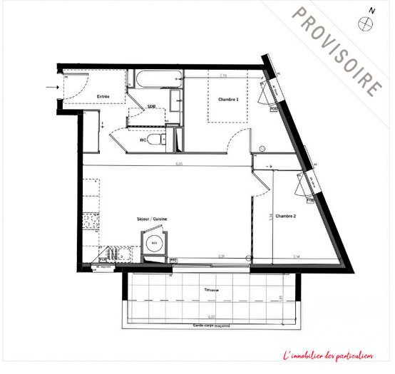 Appartement à vendre - Castries - 3 pièces - 2 chambres