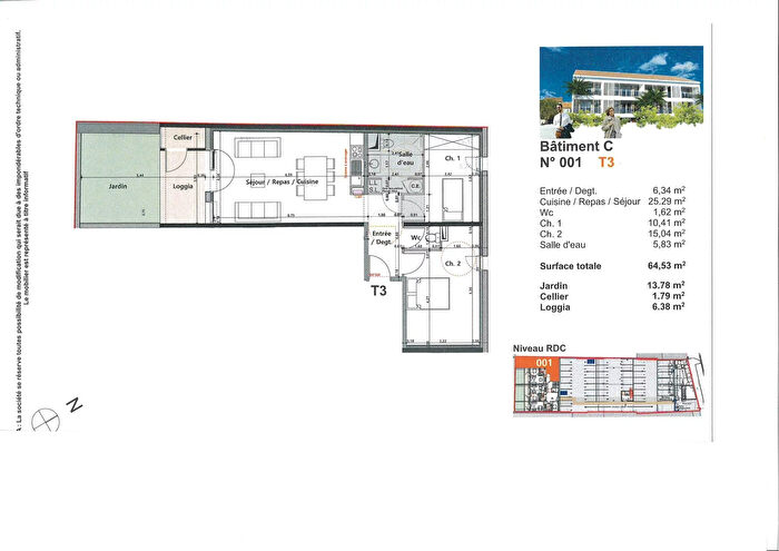 Appartement à vendre - Saujon - 3 pièces - 2 chambres