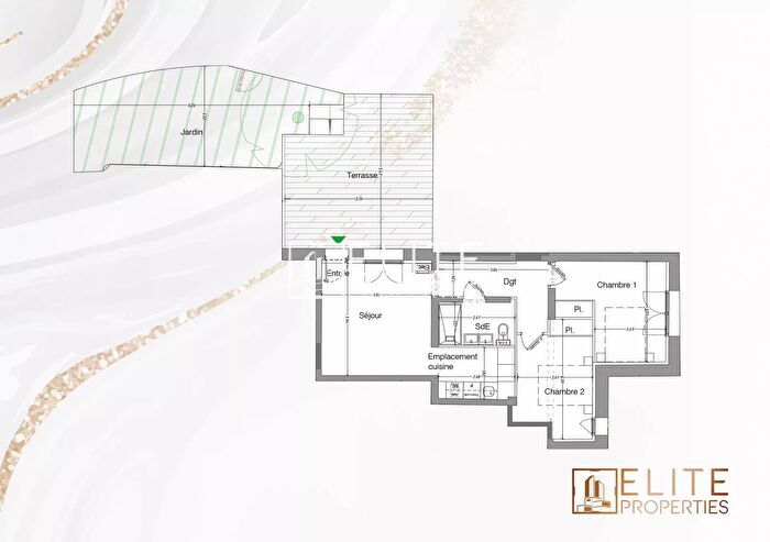 Appartement à vendre - Mouans-Sartoux - 3 pièces - 2 chambres