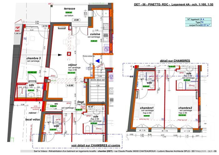 Appartement à louer - Châteauroux, Centre-ville, Les Marins - 4 pièces - 3 chambres