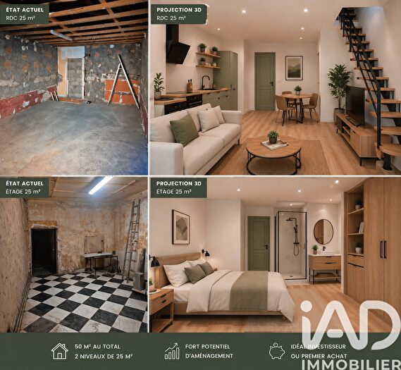 Appartement à vendre - Beaurepaire - 2 pièces - 1 chambre