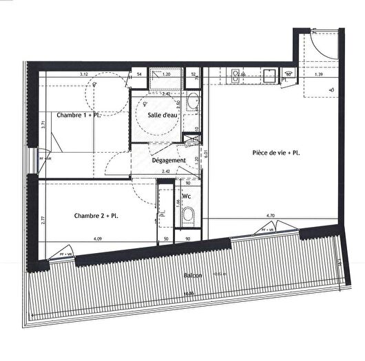 Appartement 3 pièces à Saint-Nazaire, Nord, à louer