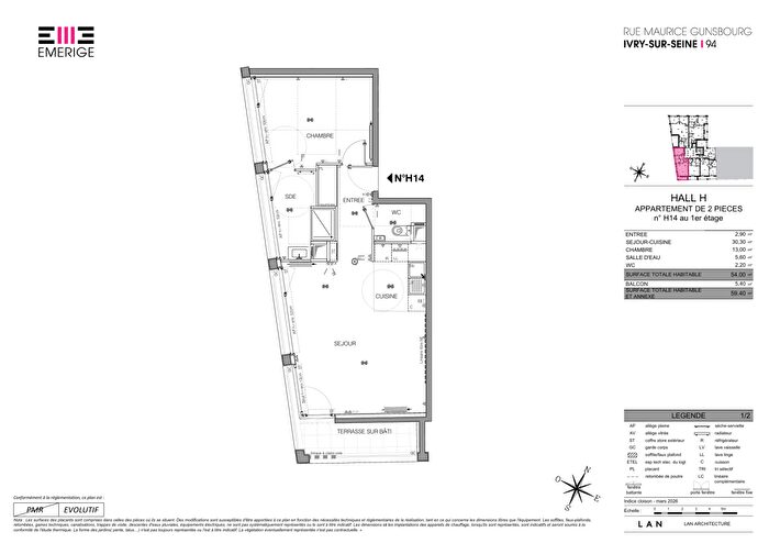 Ivry-sur-Seine, Ivry Port : Appartement 2 pièces à louer