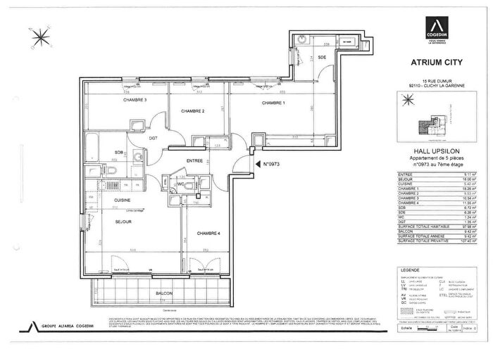 Appartement à louer - Clichy, République, Victor Hugo - 5 pièces - 4 chambres