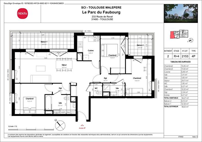 Toulouse, L'Ormeau, La Terrasse, La Grande Plaine : Appartement 4 pièces à louer