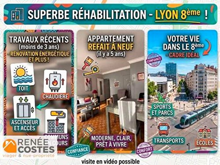Lyon 8ème, La Plaine, Santy - Appartement 3 pièces à vendre