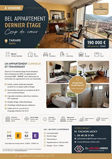 Appartement 4 pièces à vendre - Tarare