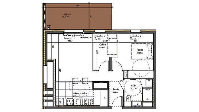 Appartement à vendre - Montriond - 2 pièces - 1 chambre