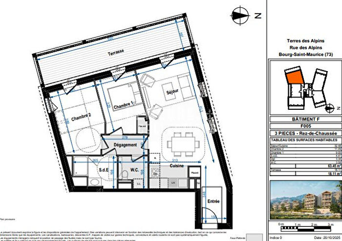 Appartement à vendre - Bourg-Saint-Maurice, Bourg-Saint-Maurice - 3 pièces - 2 chambres