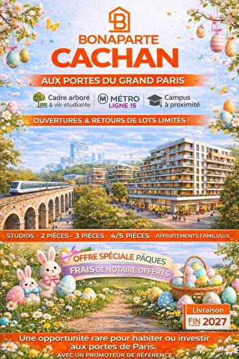 Appartement à vendre - Cachan, La Plaine - 4 pièces - 3 chambres