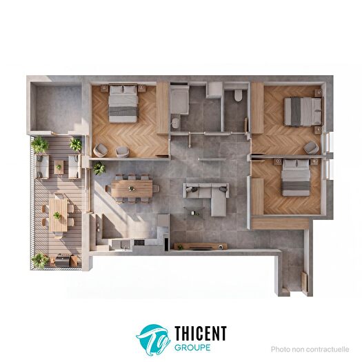 Appartement à vendre - Offendorf - 4 pièces - 3 chambres