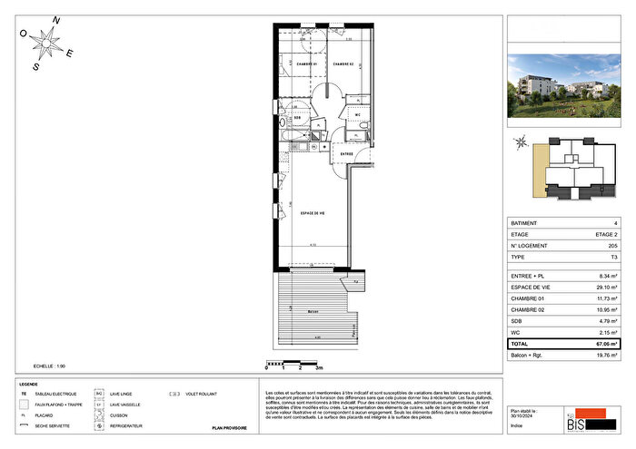Appartement à vendre - Sciez - 3 pièces - 2 chambres
