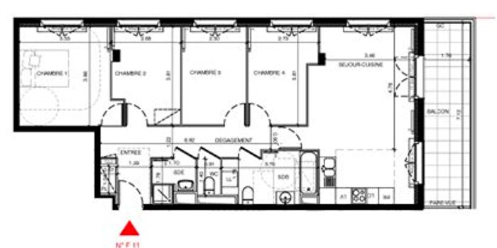 Appartement 5 pièces à Bussy-Saint-Georges, à vendre