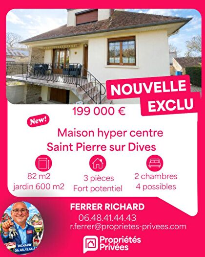Maison à vendre - Saint-Pierre-sur-Dives - 3 pièces - 2 chambres