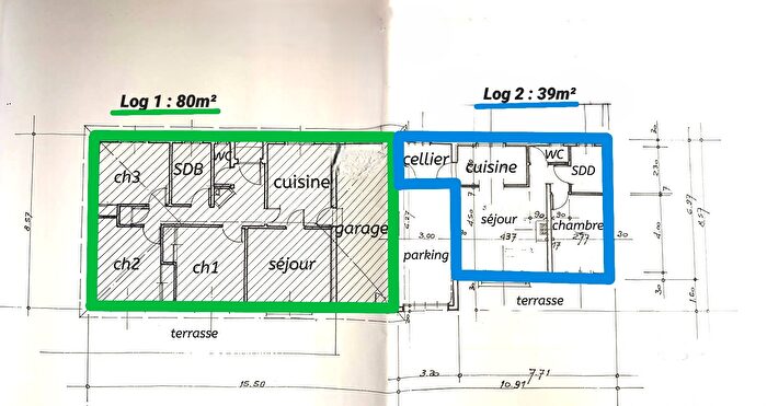 Maison à vendre - Coutras - 4 pièces - 3 chambres
