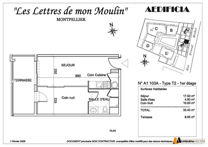 Appartement à louer - Montpellier, Gambetta - 2 pièces - 1 chambre
