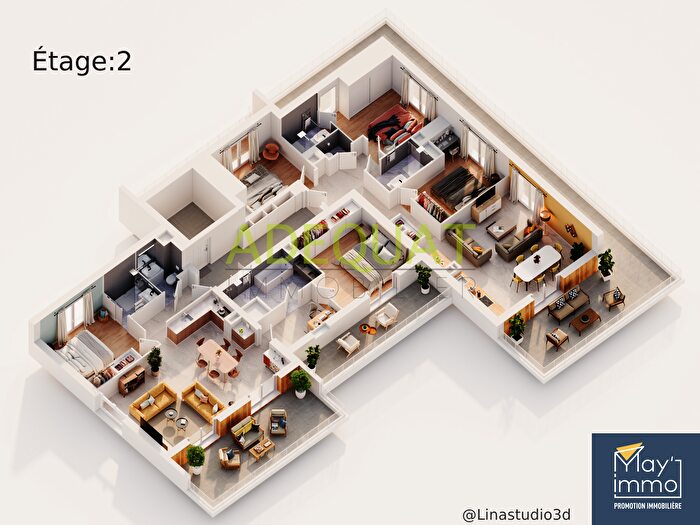 Appartement à vendre - Saint-André-le-Gaz - 3 pièces - 2 chambres